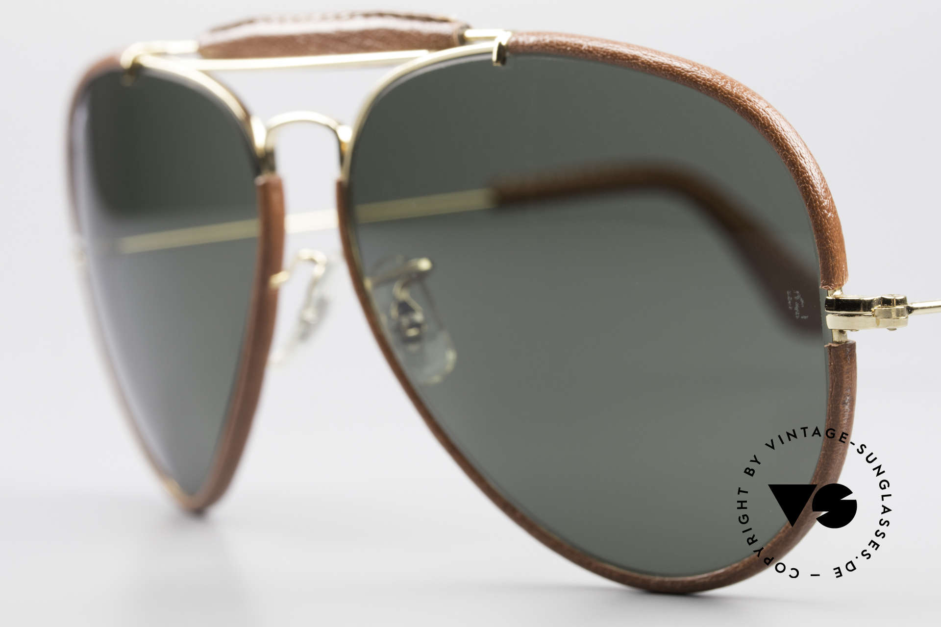 Sonnenbrillen Ray Ban Outdoorsman II USA Leder Sonnenbrille 80er