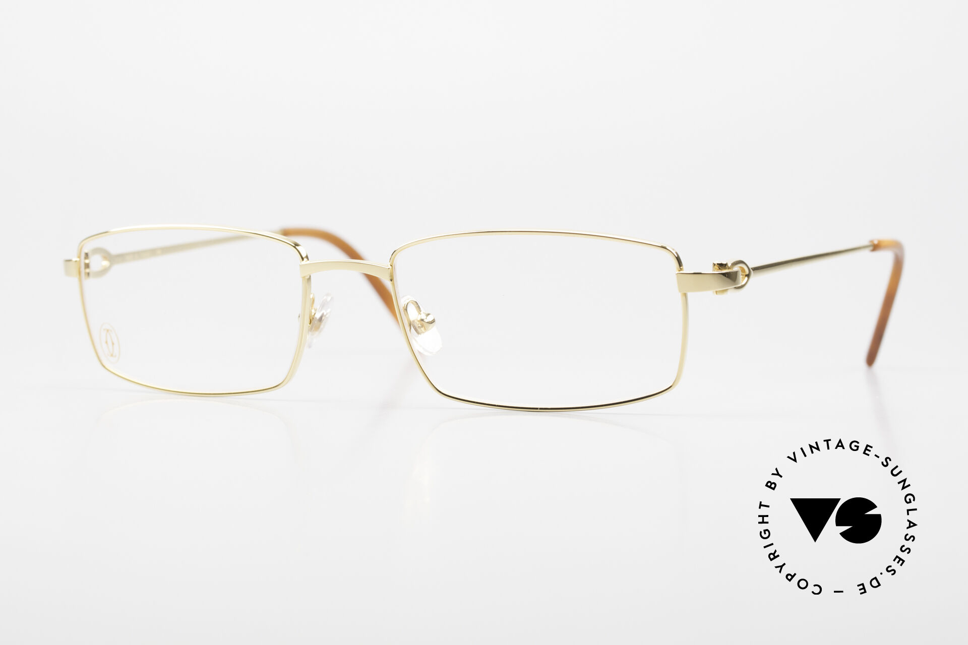 Brillen Cartier River Goldene Luxus Brille Eckig