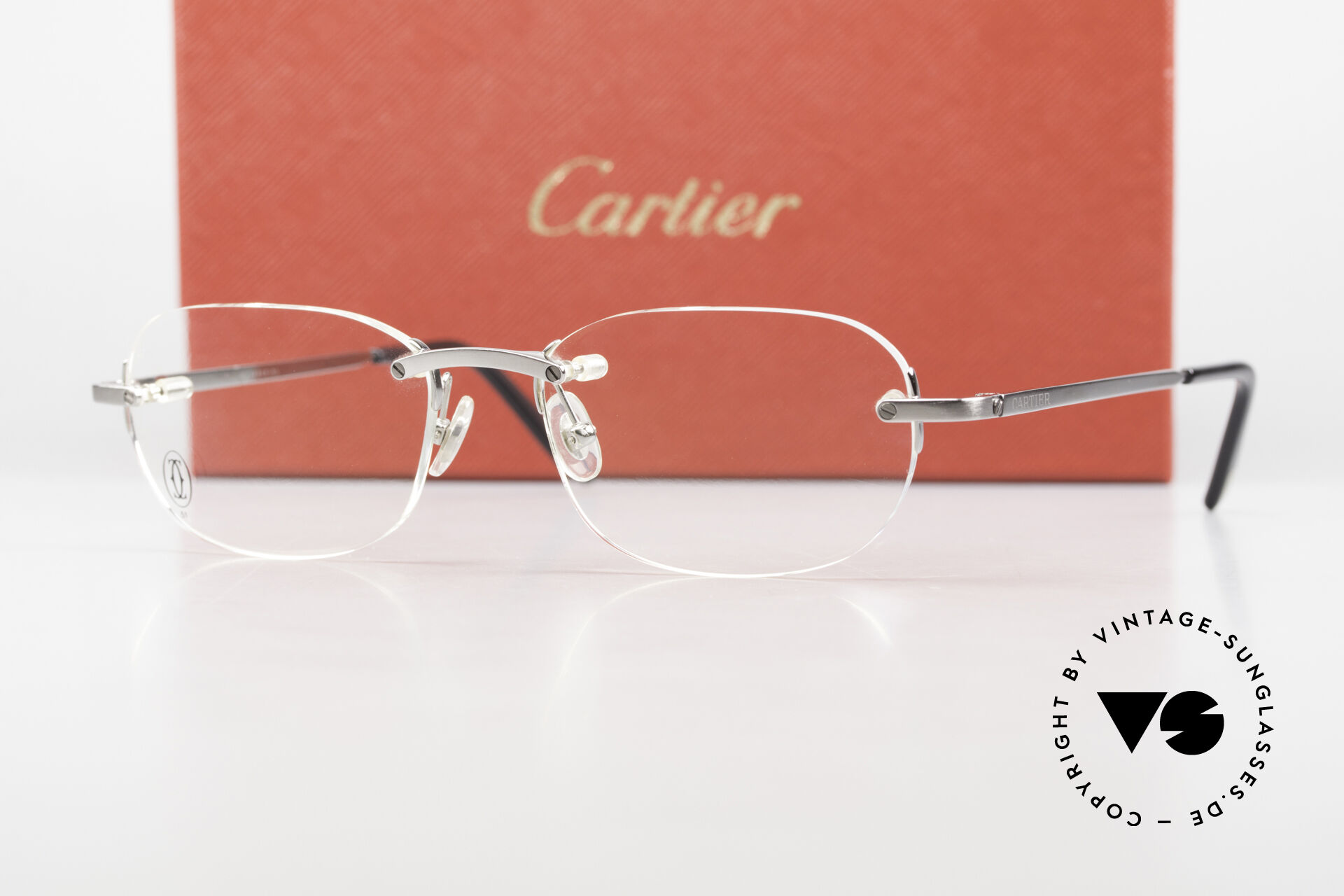 Brillen Cartier T-Eye Rimless Titanium Brille Randlos