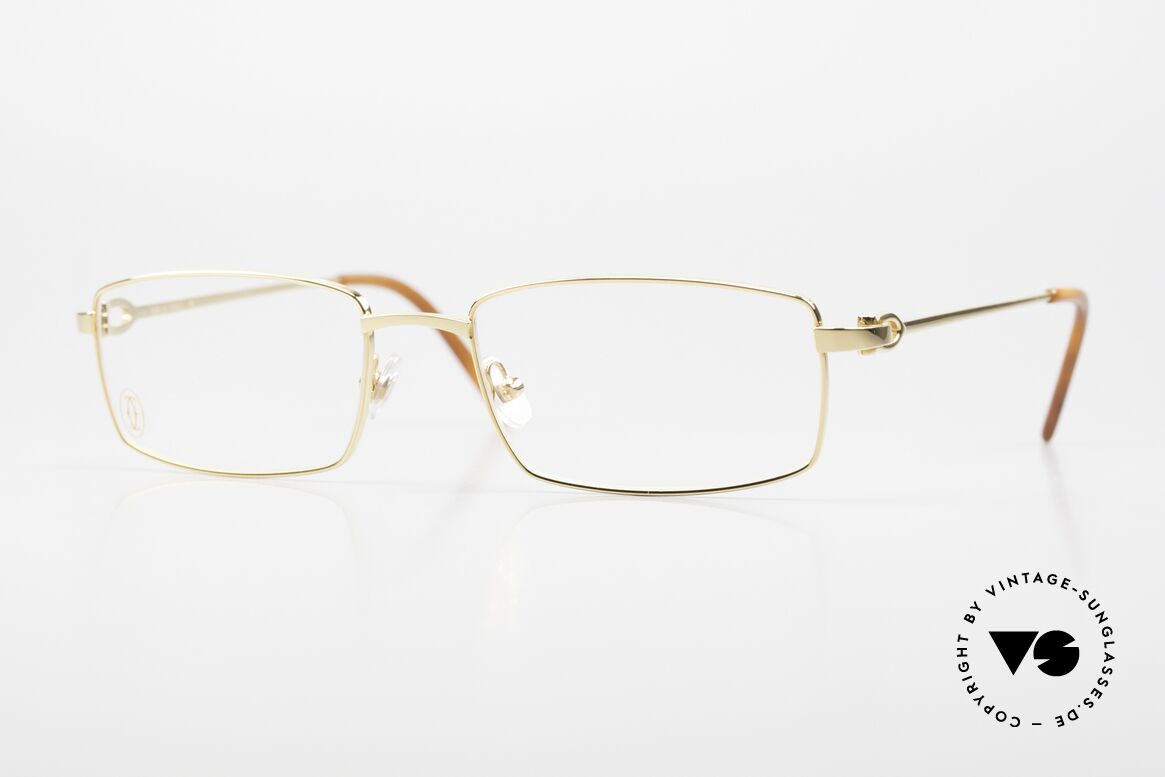 Brillen Cartier River Goldene Luxus Brille Eckig